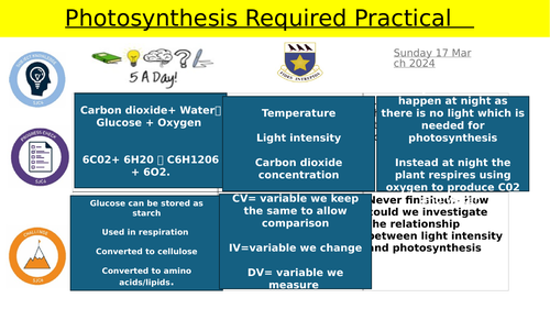 Photosynthesis Required Practical GCSE Biology | Teaching Resources