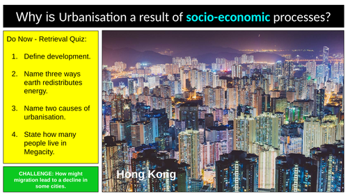 Challenges of an Urbanising World | Teaching Resources