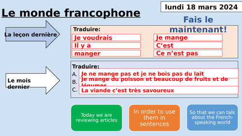 Lesson 1 Dynamo 3 vert - module 5: le monde francophone | Teaching ...