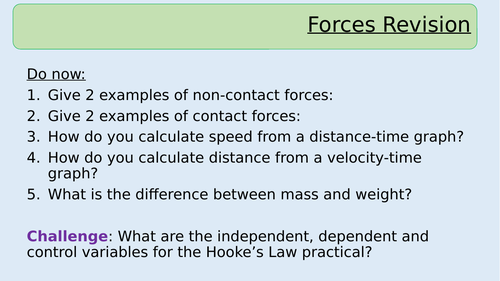 Physics Forces Revision AQA | Teaching Resources
