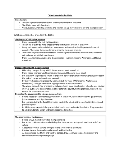 Reasons for protests in the 1960s – Civil Rights in the USA – Part 4 ...