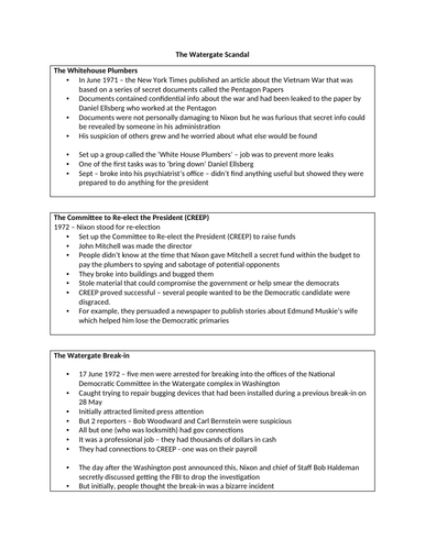 The Watergate Scandal L1 – Civil Rights in the USA,1945-74 – Part 5 ...