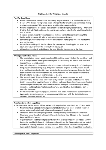 Watergate Effects – Civil Rights in the USA,1945-74 – Part 5 - IGCSE ...