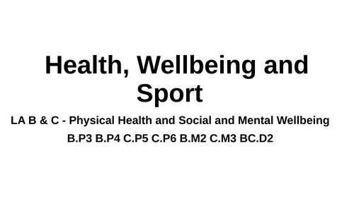 Pearson BTEC Level 3 Nationals in Sports Unit B - Health, Wellbeing and ...