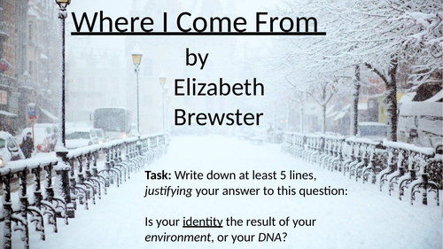Where I Come From by Elizabeth Brewster - Full Lesson Activities - CIE ...