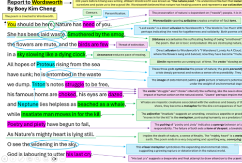 Report to Wordsworth by Boey Kim Cheng - Full Lesson Activities - CIE ...