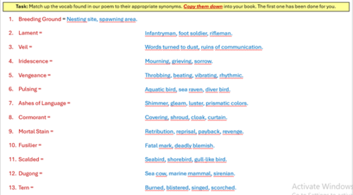 Lament by Gillian Clarke - Full Lesson Activities - CIE Poetry iGCSE ...