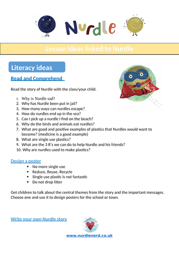 Nurdle activity pack to accompany the book | Teaching Resources