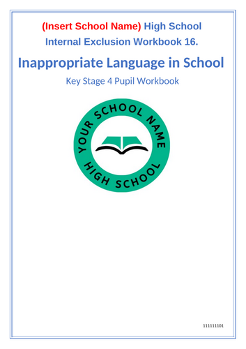 Internal Exclusion / Isolation / Remove Room Workbook 16. Inappropriate ...