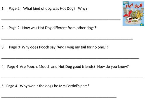 Reading Comprehension- Oxford Reading Tree Level 9 Hot Dog | Teaching ...