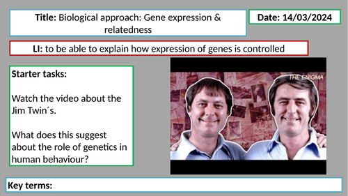 IB Psychology: Genetics & Behaviour (full unit) | Teaching Resources