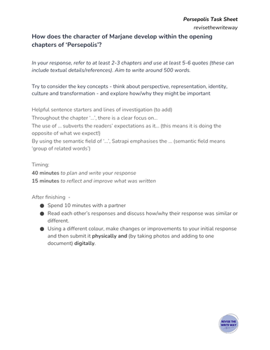 IBDP English A: Persepolis Unit | Teaching Resources