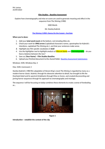 EDUQAS Film Studies - Introduction to Mise en Scene SOW | Teaching ...