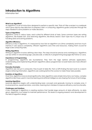 Introduction to Algorithms | Teaching Resources