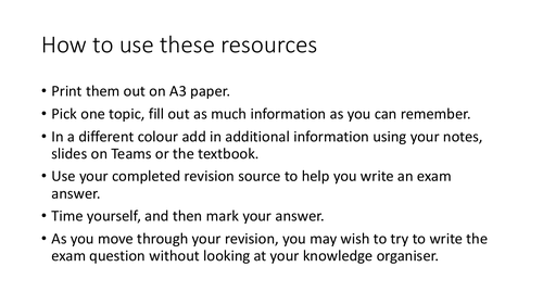WJEC Unit 2 Individualistic Knowledge Organiser _ Revision Worksheets ...