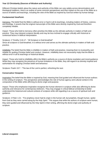 AQA AS/Alevel Religious studies: 2B Christianity Revision sheets: Year ...