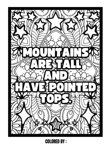 Landforms 2nd Grade, Facts Activity Coloring Pages, Relaxing Coloring ...