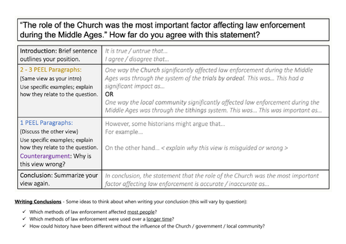 The Church & Justice in the Middle Ages: Exam Practice (Edexcel ...