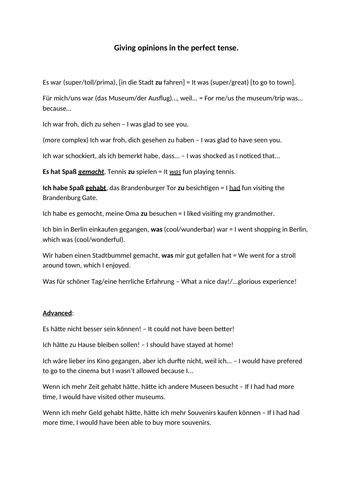 German opinions in the past | Teaching Resources