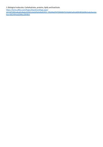 GCSE Forms quiz: Biological molecules and food tests | Teaching Resources