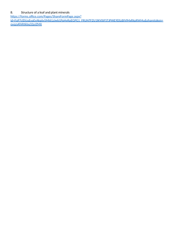 GCSE Forms quiz: Leaf structure and plant minerals | Teaching Resources