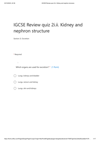 GCSE Forms quiz: The Kidney and ADH | Teaching Resources