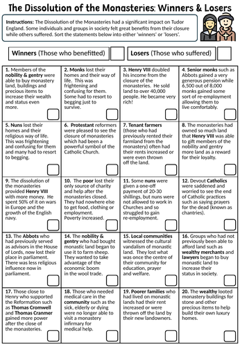 Dissolution of Monasteries - Henry VIII GCSE Edexcel - Lesson 24 ...