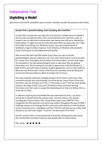 Review Writing Guide (Eduqas - Component 2, Section B) - 5 of 7 ...