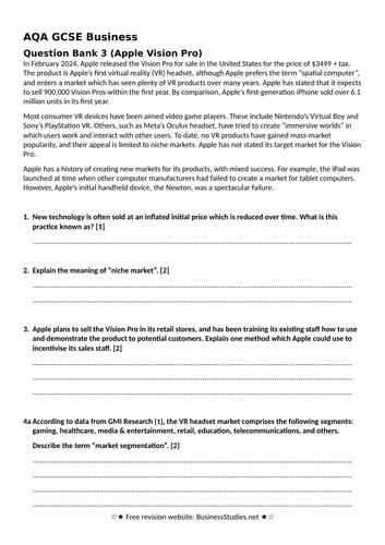 AQA GCSE Business Studies Revision Questions volume 1 | Teaching Resources AQA GCSE Business Studies Revision Questions volume 1 | Teaching Resources