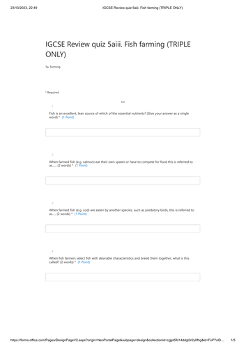 GCSE Forms quiz: Fish farming | Teaching Resources