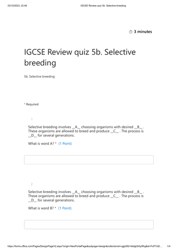 GCSE Forms quiz: Selective breeding | Teaching Resources