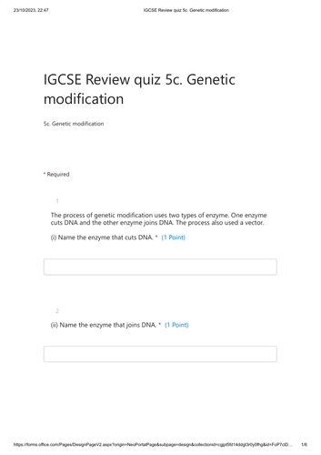 GCSE Forms quiz: Genetic modification | Teaching Resources