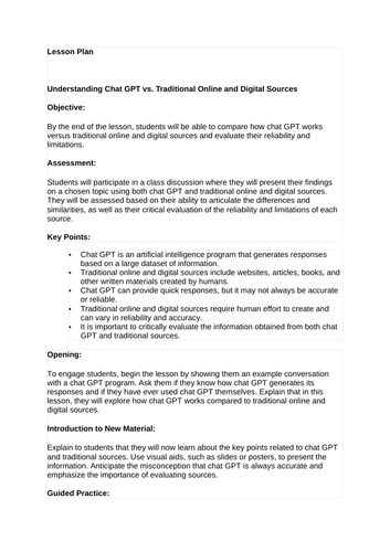 AI ChatGPT Research Student Lesson | Teaching Resources