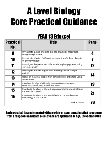 Year 13 / A Level Core Practical Guidance and Exam Questions | Teaching ...