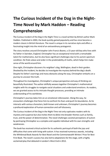 The Curious Incident of the Dog in the Night-Time Novel by Mark Haddon ...