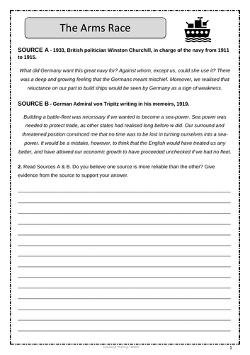 The Arms Race Worksheet | Teaching Resources