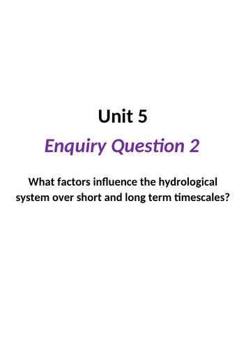 Edexcel A Level Geography Water Revision Materials | Teaching Resources