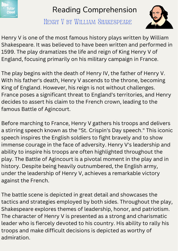 Shakespeare Plays GCSE - Reading Comprehension Bundle | Teaching Resources