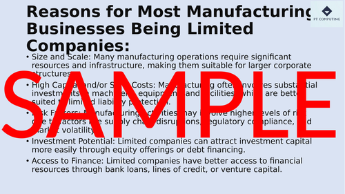 Level 3 BTEC Business - Unit 12: Financial Statements for Specific ...