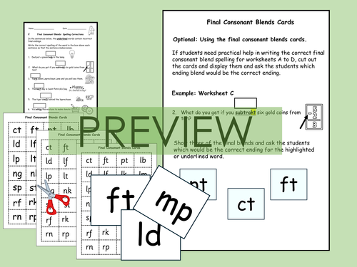 Consonants Blends Final Endings Clusters St Patricks Day Worksheets ...