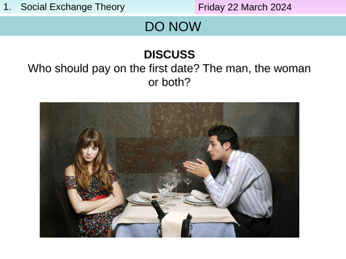 L5: Social Exchange Theory - Relationships - AQA Psychology | Teaching ...