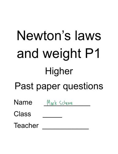 CCEA DAS: Physics P1 Newton's laws Questions and solutions | Teaching ...