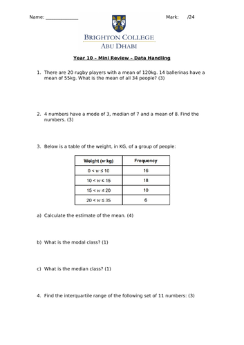 Year 9 and 10 GCSE mini assessments | Teaching Resources