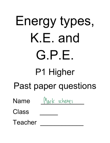 CCEA DAS: Physics P1 Energy, KE, GPE, Questions and solutions ...