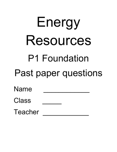 CCEA DAS: Physics P1 Energy Resources Questions and solutions ...