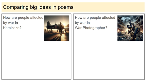 Comparing Kamikaze & War Photographer (AQA) | Teaching Resources