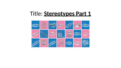 PSHE - Gender Stereotypes | Teaching Resources