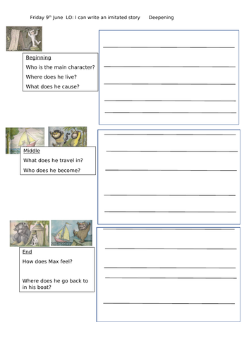 Where The Wild Things Are - Y1 - 3 week full Talk for Writing planning ...