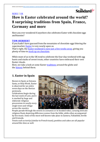Easter Around the World - KS2 Whole Class Reading Comprehension Lesson ...