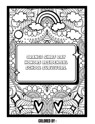 Orange Shirt Day Facts Activities, Mindfulness Relaxing Coloring Pages ...